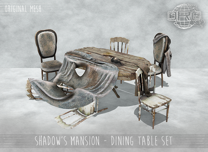 Second Life Marketplace - -DRD- Shadow's Mansion - Dining Table Set